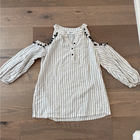 Sam & Lavi | Tops | Sam Lavi Black And White Striped Cold Shoulder Top ...